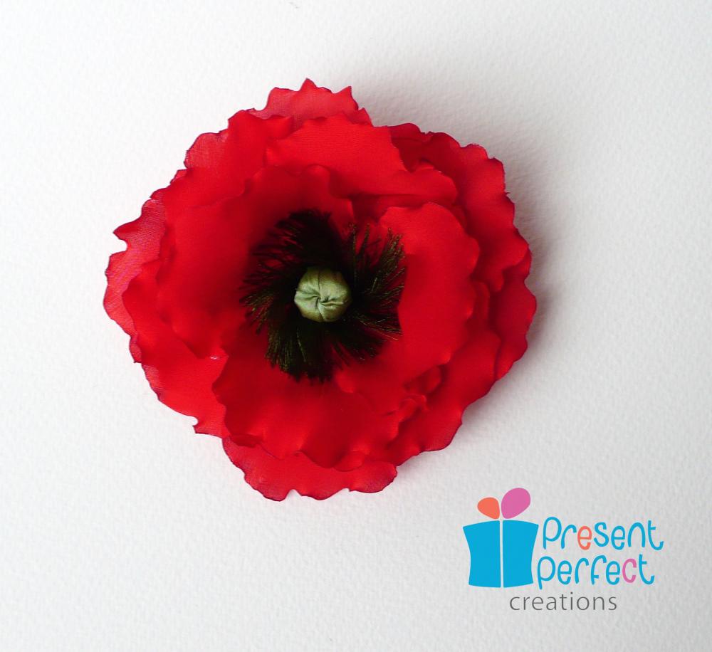 Red Poppy Corsage, Veteran Poppy Flower, Remembrance Poppy on Luulla